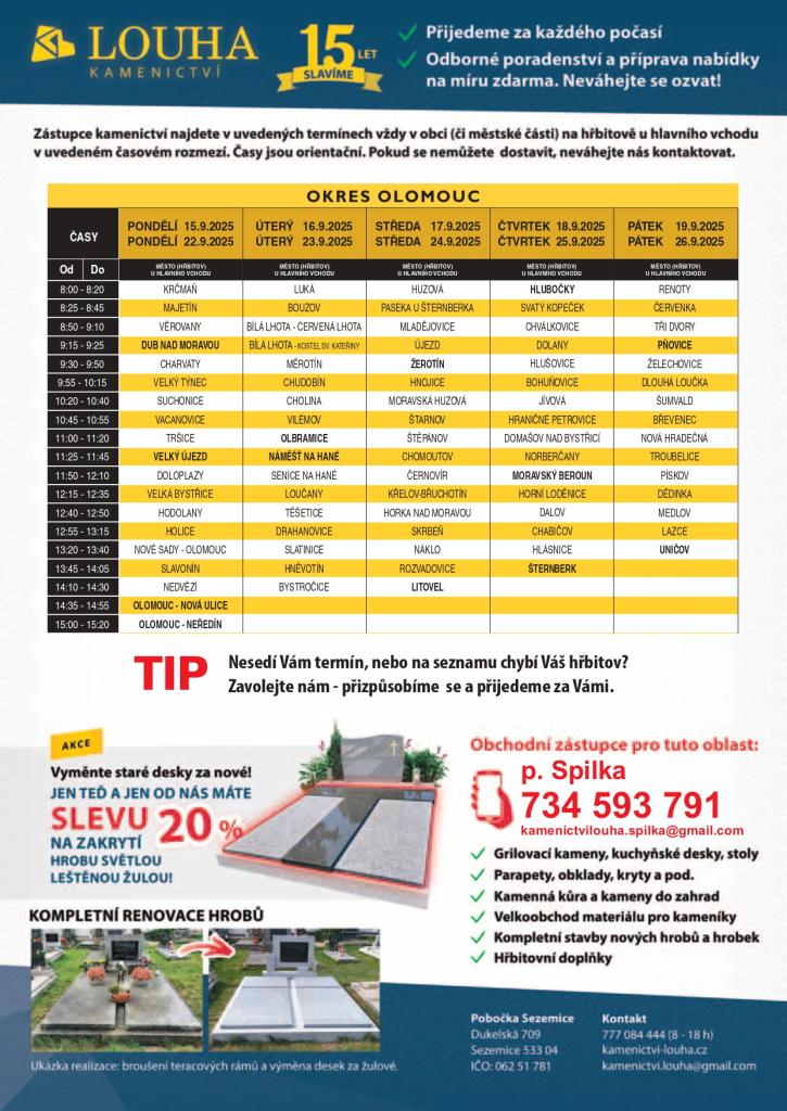 Nabídka firmy Kamenictví Louha s.r.o. - Oficiální stránky obce Náklo